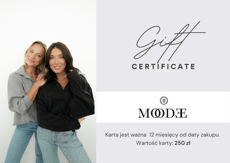 KARTA PODARUNKOWA - 250 zł | SKLEP \ KARTY PODARUNKOWE | moodee.pl - sklep online